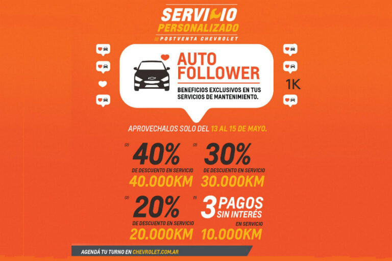 Chevrolet, con descuentos de hasta 40% en servicios de postventa